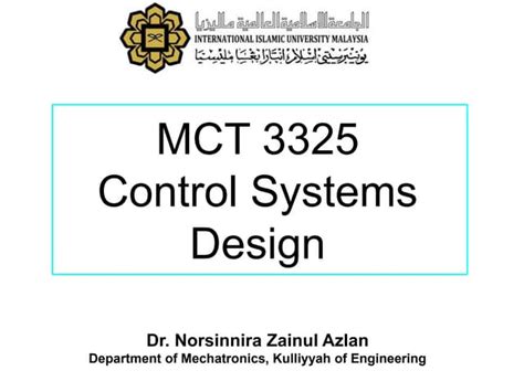 Csd 01 Introduction To Control System Designppt Educational