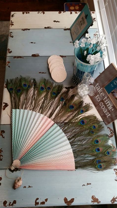 12x12 Craft Paper 12 Fold Hemp Peacock Feathers Seashell Sticker