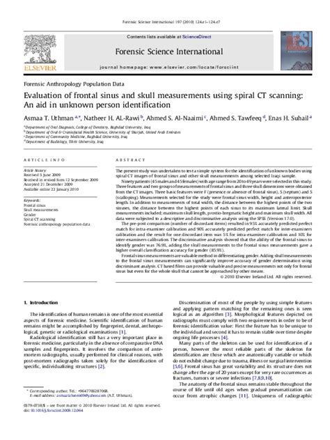 Pdf Importance Of Frontal Sinus Radiographs For Human Identification Geovane Medeiros