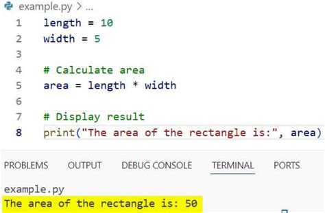 Python Program To Calculate The Area Of A Rectangle