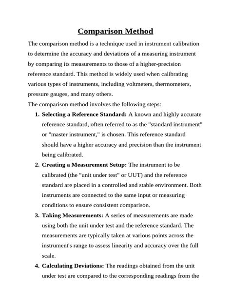 Comparison Method Pdf Calibration Accuracy And Precision