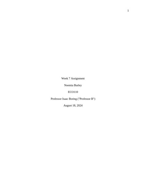 Eco 110 Week 7 Assignment Pdf Expense Goal