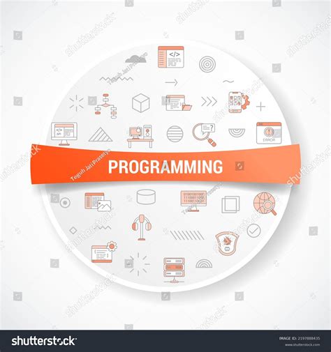 Programming Concept Icon Concept Round Circle Stock Vector Royalty Free 2197888435 Shutterstock