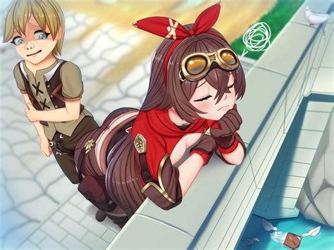 Amber And Timmie Genshin Impact Drawn By Perdia Danbooru