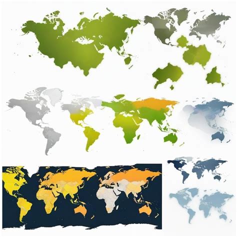 Map Vector Set White Background Isolated Premium Ai Generated Vector
