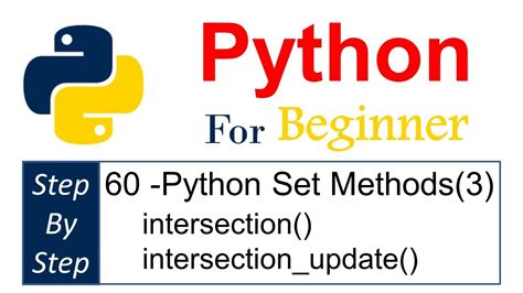 60 Python Set Method Part 3 Intersection Intersectionupdate
