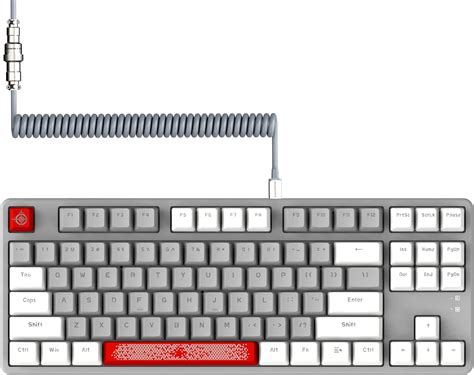 Ajazz Ak873 75 Wired Gaming Keyboard With Coiled Usb C Cable Hot Swappable Red Switch