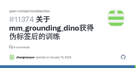 关于mm grounding dino获得伪标签后的训练 Issue open mmlab mmdetection GitHub