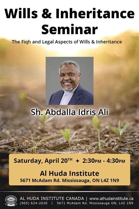 Wills And Inheritance Seminar Registration Al Huda Institute Canada