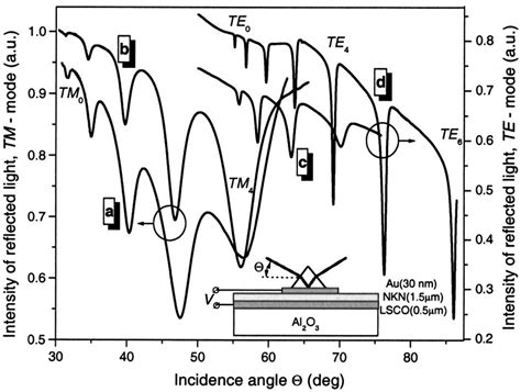 Reflectivity Data For 655 Nm Te And Tm Modes In A And C Au30 Nmnkn15