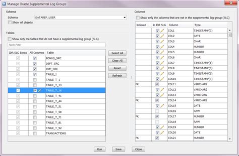 Managing Oracle Supplemental Log Groups