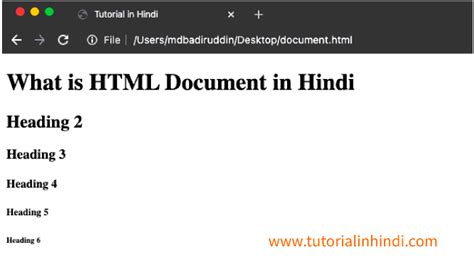 what is html document in hindi html डॉक्यूमेंट क्या है tutorial in