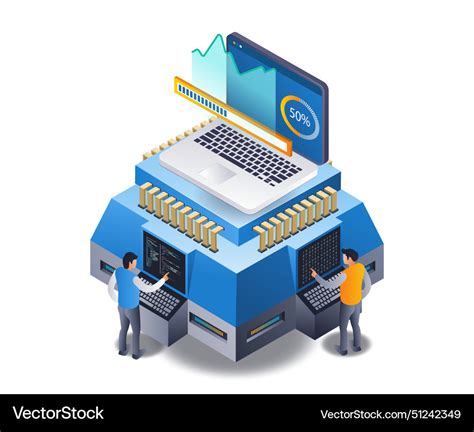 Server Data Analysis Center Hosting Infographics Vector Image