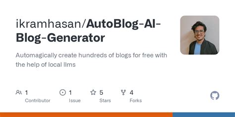 Github Ikramhasanautoblog Ai Blog Generator Automagically Create