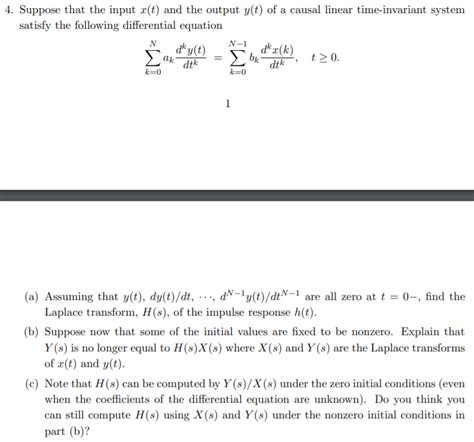 solved 4 suppose that the input r t and the output y t of