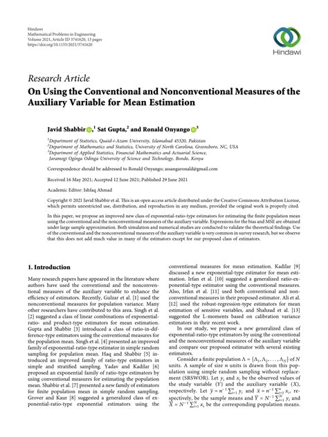 Pdf On Using The Conventional And Nonconventional Measures Of The