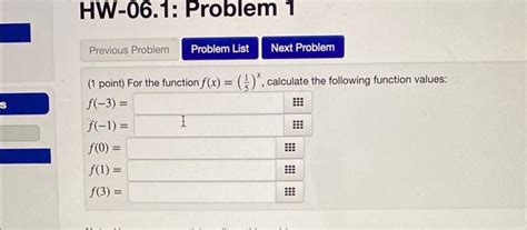 solved 1 point for the function f x 51 x calculate the