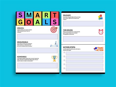 SMART Goals Editable Template Goal Tracker PDF Printable Goal Setting Digital Download