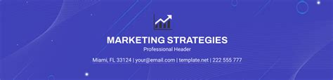 Marketing Strategies Professional Header Edit Online And Download Example
