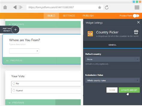 Country Picker Form Widgets Jotform