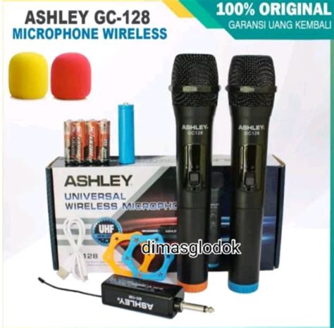 Mic Wireless Ashley Gc128 Mikropon Gc 128 Mikrofon Gc 128 Lazada