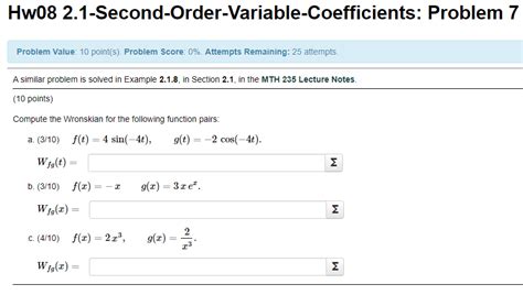 Solved Hw08 2 1 Second Order Variable Coefficients Problem