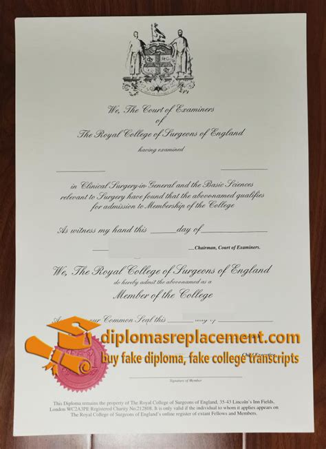 Buy A Fake Rcs England Certificate Fake Rcse Certification Online