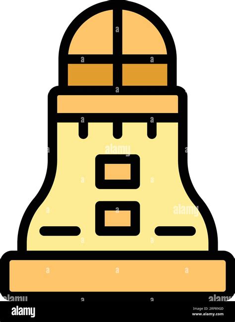 Cityscape Building Icon Outline Vector Modern Landmark African Monument Color Flat Stock