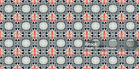 Fleur 드 문양이 화려한 벡터 원활한 패턴 로얄 프랑스 릴리와 백합 모티브 배경 표지 또는 빈티지 벽지를 다 마스크 천 럭셔리 커버 패턴입니다 0명에 대한 스톡 벡터