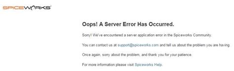 Application Error With Feed Beta Spiceworks Community