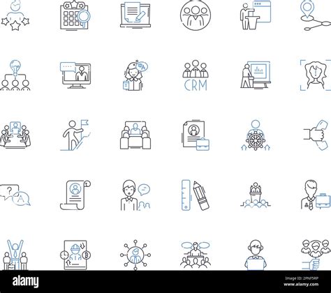 Worker System Line Icons Collection Labor Employment Workforce Staffing Job Occupation