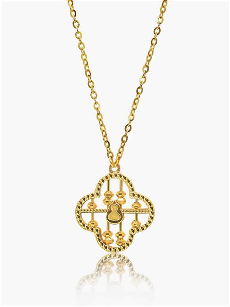 999 gold abacus clover chain set