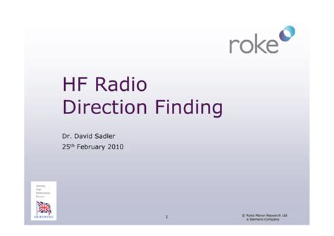 Hf Radio Direction Finding