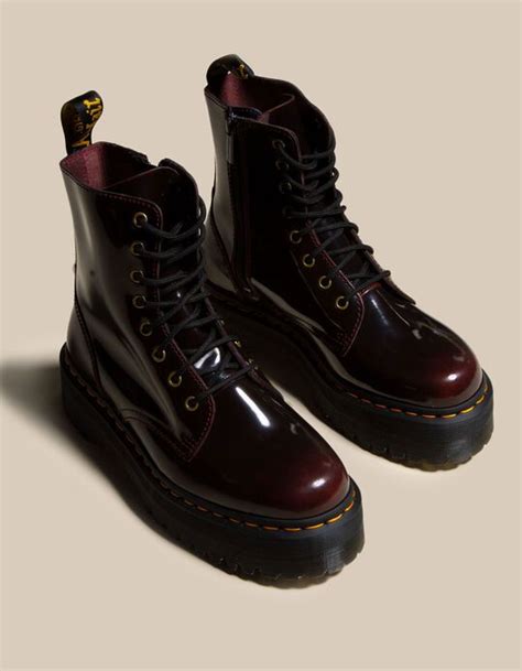 Dr Martens Jadon Arcadia Leather Womens Cherry Red Platform Boots Cherry Red Tillys Boots