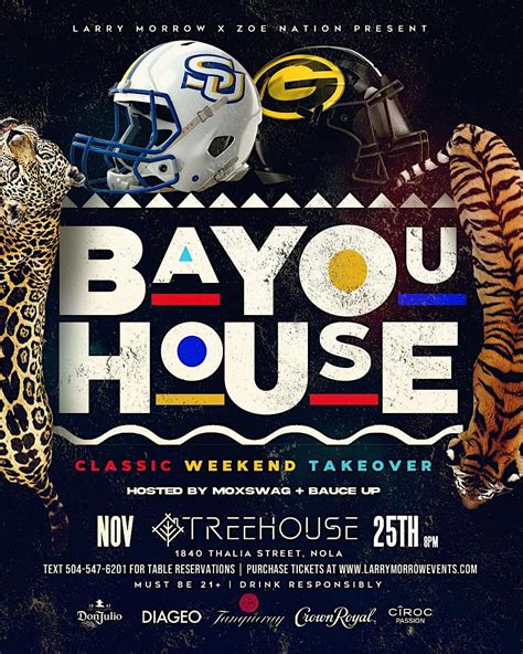 bayou classic weekend takeover treehouse [fri nov 24 sun nov 26