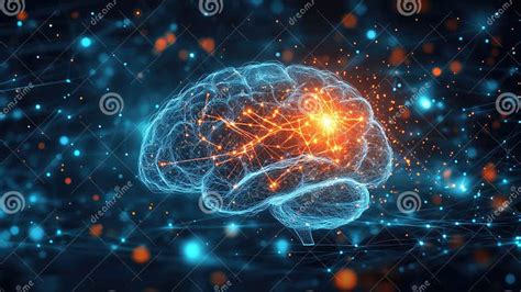 Glowing Neural Network Human Brain Synapse Nerve Signal Connections