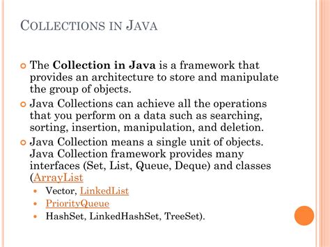SOLUTION Collections In Java Theory And Examples Studypool