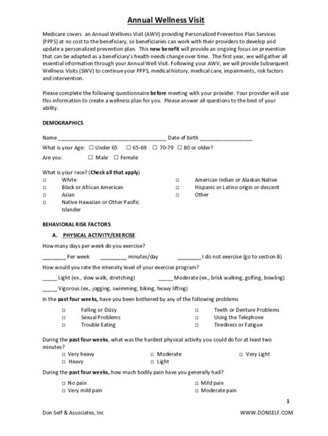 Fillable Online The Documentation Requirements For The Medicare Annual