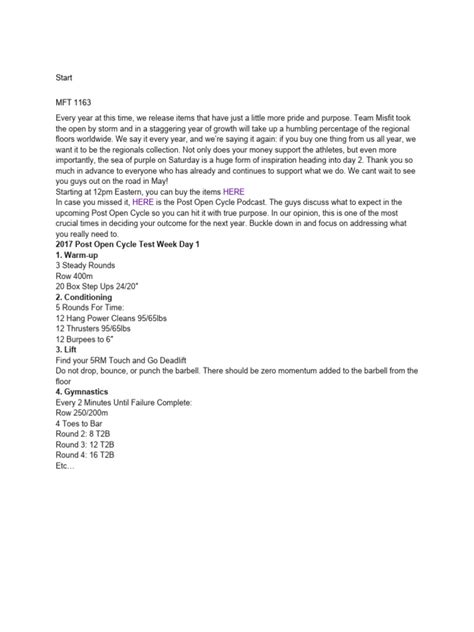 Mft Cycle 6 Post Open 1 Pdf Kettlebell Physical Fitness Mft Cycle 6 Post Open 1 Pdf Kettlebell Physical Fitness