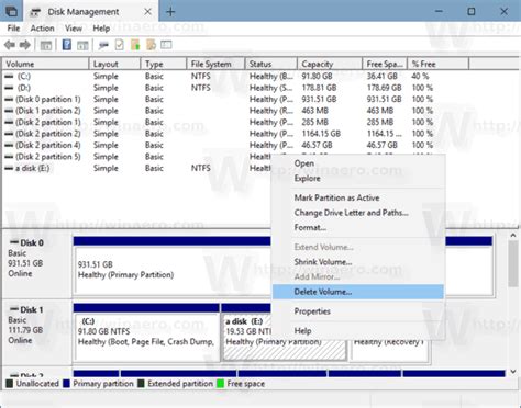 Delete A Partition In Windows 10