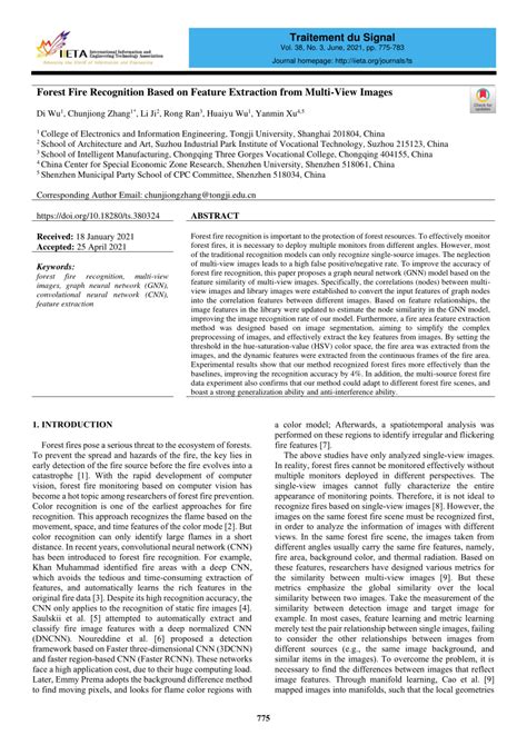 Pdf Forest Fire Recognition Based On Feature Extraction From Multi