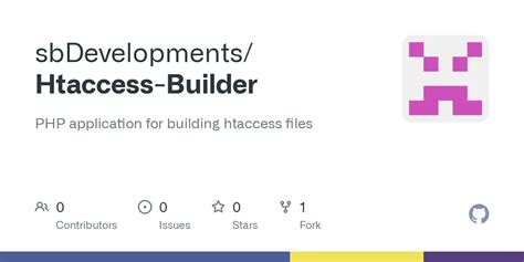 Github Sbdevelopmentshtaccess Builder Php Application For Building