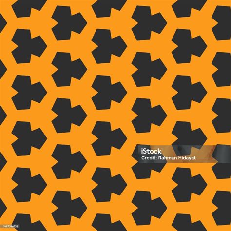 오각형 육각형 및 삼각형의 매끄러운 패턴은 노란색 녹색 파란색 빨간색으로 배경 화면 배경 및 인도네시아 바틱 천 모티브를 제공합니다 격자 파이에 대한 스톡 벡터 아트 및