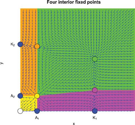 The Phase Space Diagram In The Case Of Four Interior Fixed Points The