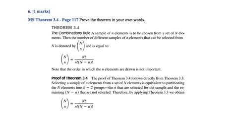 Solved The Combinations Rule A Sample Of N Elements Is To Be Chegg Com
