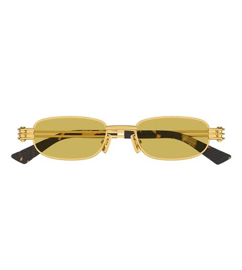 Bottega Veneta Unisex Yellow Rectangular Sunglasses