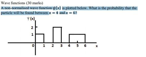 Solved Wave Functions 30 Marks A Non Normalised Wave