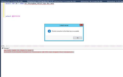 Linked Server Selection Query Fails With Ms Dtc Has Stopped This