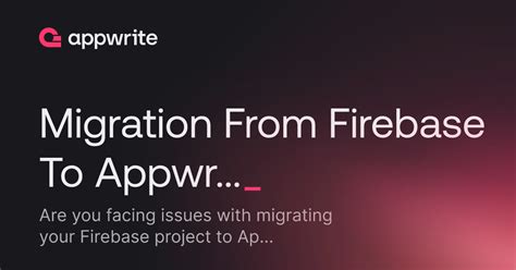 Migration From Firebase To Appwrite Cloud Stuck At Pending Status