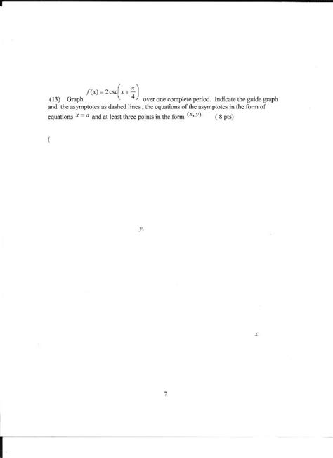 solved f x 2cscx 13 graph over one complete period